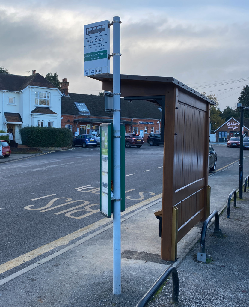 New Bus Shelter at Cobham Station - We Are Chatterbus